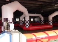 China Outdoor Large Kids Adults Inflatable Car Race Course Track for sale