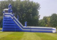 China Outdoor PVC Tarpaulin 0.55mm Inflatable Water Slide With Airblower for sale