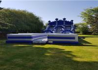 China Outdoor PVC Tarpaulin 0.55mm Inflatable Water Slide With Airblower for sale