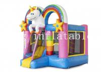 China EN71 Magic Unicorn Inflatable Combo Bounce House With Slide for sale
