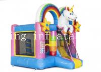China EN71 Magic Unicorn Inflatable Combo Bounce House With Slide for sale