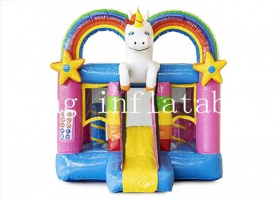 China EN71 Magic Unicorn Inflatable Combo Bounce House With Slide for sale