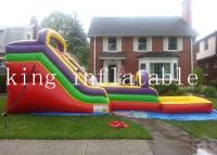 China Quadruple Stitching Rainbow Theme PVC Water Slide For Kids for sale