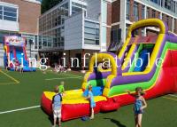 China Quadruple Stitching Rainbow Theme PVC Water Slide For Kids for sale
