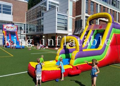 China Quadruple Stitching Rainbow Theme PVC Water Slide For Kids for sale