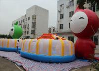 China 0.55mm Outdoor giant Inflatable double lane Slide With obstacle course for sale