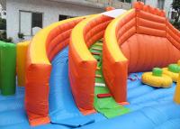 China 0.55mm Outdoor giant Inflatable double lane Slide With obstacle course for sale