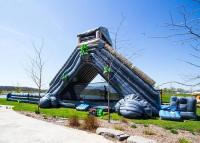 China Outdoor Commercial Giant Toboggan Inflatable Long Blow Up Water Slide Climbing For Kids Adults PVC Tarpaulin for sale