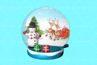 China King Inflatable Advertising 3m Merry Christmas Snow Globe Balloon for sale