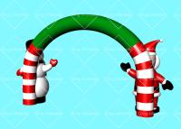 China Outdoor King 420D Inflatable Merry Christmas Arches Santa Claus Snowman  Nylon Fabric for sale