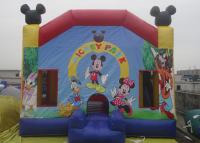 China 0.55mm PVC Tarpaulin Castle Inflatable Mickey Bounce House With Slide And Obstacle for sale
