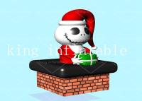 China Silk Printing 0.8mm Inflatable Santa Claus For Yard Decoration for sale