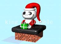 China Silk Printing 0.8mm Inflatable Santa Claus For Yard Decoration for sale