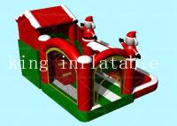 China EN71 Inflatable Christmas Products Bouncy Castles With Slide  PVC Tarpaulin for sale