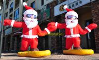 China 3m Inflatable Santa Claus Skiing Dancing Skateboarding for sale