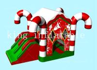 China Outdoor Merry Christmas Inflatable Bounce house Dry Slide With Air Blower for sale