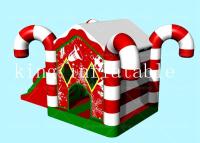 China Outdoor Merry Christmas Inflatable Bounce house Dry Slide With Air Blower for sale