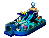 China PVC Tarpaulin 20m By 10m Inflatale Jumping Castle With Slide for sale