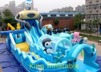 China PVC Tarpaulin 20m By 10m Inflatale Jumping Castle With Slide for sale