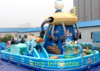 China PVC Tarpaulin 20m By 10m Inflatale Jumping Castle With Slide for sale