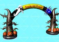 China Outdoor Helloween Trick Or Treat  Inflatable Pumpkin Arch With Air Blower for sale
