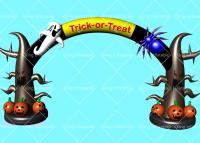 China Outdoor Helloween Trick Or Treat  Inflatable Pumpkin Arch With Air Blower for sale