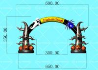 China Outdoor Helloween Trick Or Treat  Inflatable Pumpkin Arch With Air Blower for sale