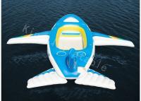 China Blue 0.9mm PVC Tarpaulin Big Inflatable Water Toy Floating Airplane for sale