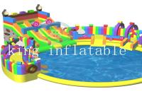China Double Stitching Inflatable Water park playground giant slide With Pool for sale