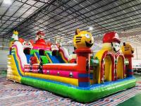 China Kids Inflatable Bounce House Funny Castle With Silde PVC Tarpaulin for sale