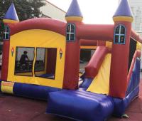 China Kids PVC Tarpaulin Inflatable Jumping Castle With Slide for sale