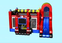 China 0.55mm PVC Tarpaulin Kids FireTruck Themed Jumping Castle for sale