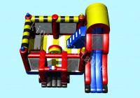 China 0.55mm PVC Tarpaulin Kids FireTruck Themed Jumping Castle for sale