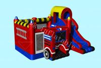 China 0.55mm PVC Tarpaulin Kids FireTruck Themed Jumping Castle for sale