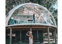 China Portable 5m Geodesic dome Tent Geodesic Star frame Tent With Clear Pvc Cover for sale