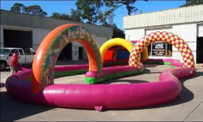 China Racetrack Inflatable Sports Games Amusement 0.6mm With Zorb Ball Inside for sale