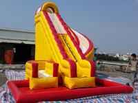 China Outdoor Kids Inflatable Water Slide With Pool / PVC Tarpaulin Water Park Games for sale