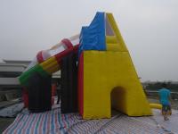 China Kids / Adults Outdoor Red Inflatable Swimming Pool Water Slide 0.55 mm PVC for sale