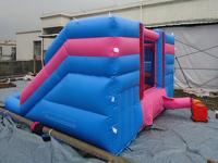 China Outdoor Amusement Park Black Color Inflatable Water Slide With Pool For Kids for sale
