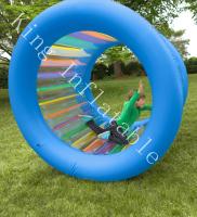 China PVC Kid Outdoor Colorful Inflatable Rolling Wheel With Air Pump for sale