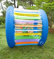 China PVC Kid Outdoor Colorful Inflatable Rolling Wheel With Air Pump for sale