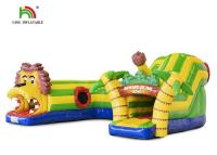 China PVC Outdoor Lion Carton Bounce Obstacle Course 6.5*5.5*3.2m for sale