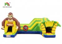 China 21ft Outdoor PVC Monkey Theme Inflatable Obstacle Course Rental For Events for sale