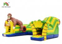 China 21ft Outdoor PVC Monkey Theme Inflatable Obstacle Course Rental For Events for sale