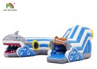 China Indoor 6.5x5.5m Blue Shark Inflatable Bounce Obstacle Course for sale