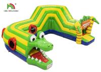 China Outdoor 6.5x5.5m Green Crocodile Inflatable Obstacle Course Inflatable Sports Games for sale