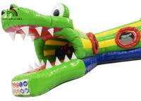 China Outdoor 6.5x5.5m Green Crocodile Inflatable Obstacle Course Inflatable Sports Games for sale