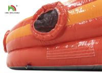 China PVC 0.55mm 21ft Red Fire Truck Inflatable Obstacle Course For Kids for sale