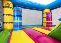 China Kindergarten 3m Pink Inflatable Flamingo Bouncy Castle With Slide for sale