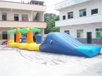China Aqua Jump Inflatable Water Parks / Inflatable Water Island Waster Slide for sale